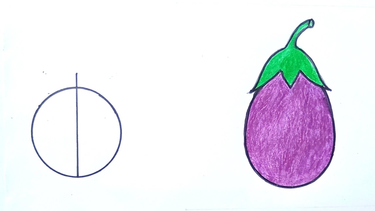 baingan drawing l brinjal drawing easy l how to draw a brinjal l ...
