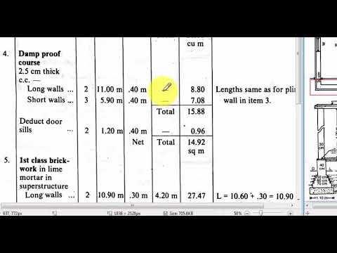 (Part III: Damp proof course DPC) Estimation of two roomed building in ...