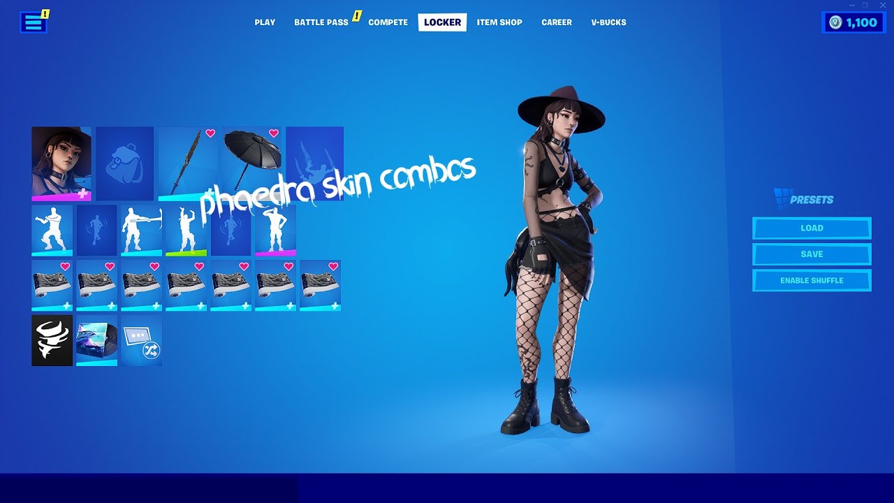 fortnite phaedra skin combos - YouTube