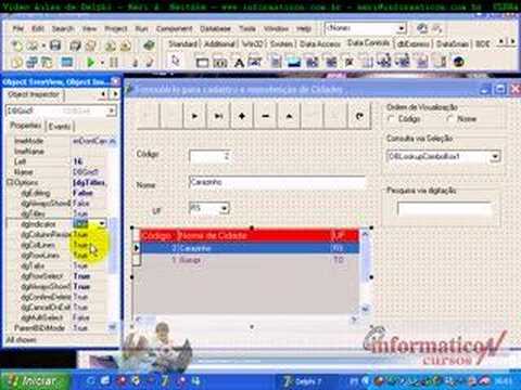 aula Delphi c/ Interbase - DbGrid Linhas e Colunas - YouTube