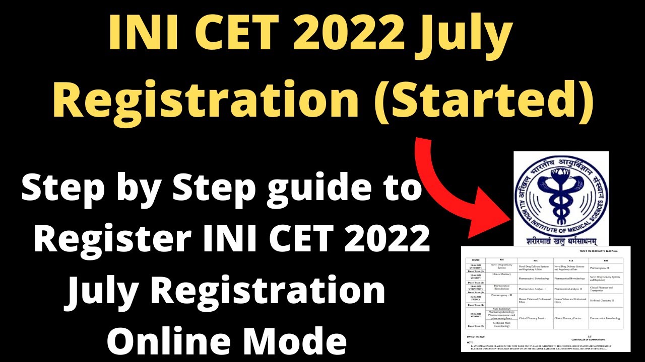 INI CET 2022 July Registration (Started)- How to Register INI CET 2022 ...