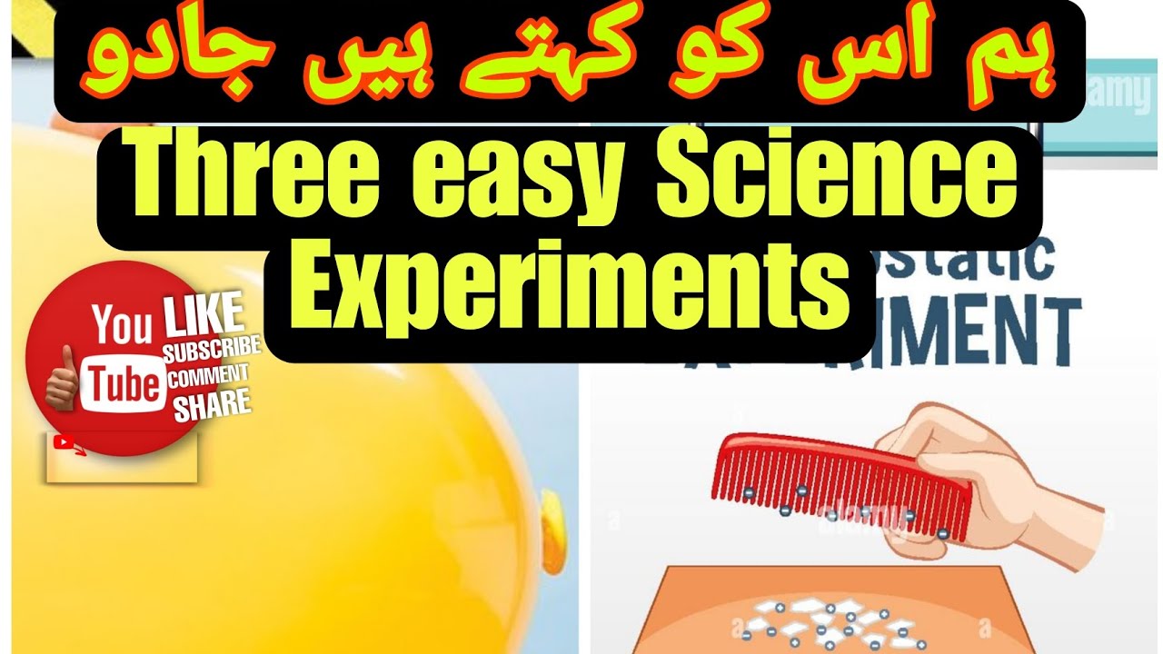 Balloon and Comb Electrostatic reaction || Three easy experiments at ...