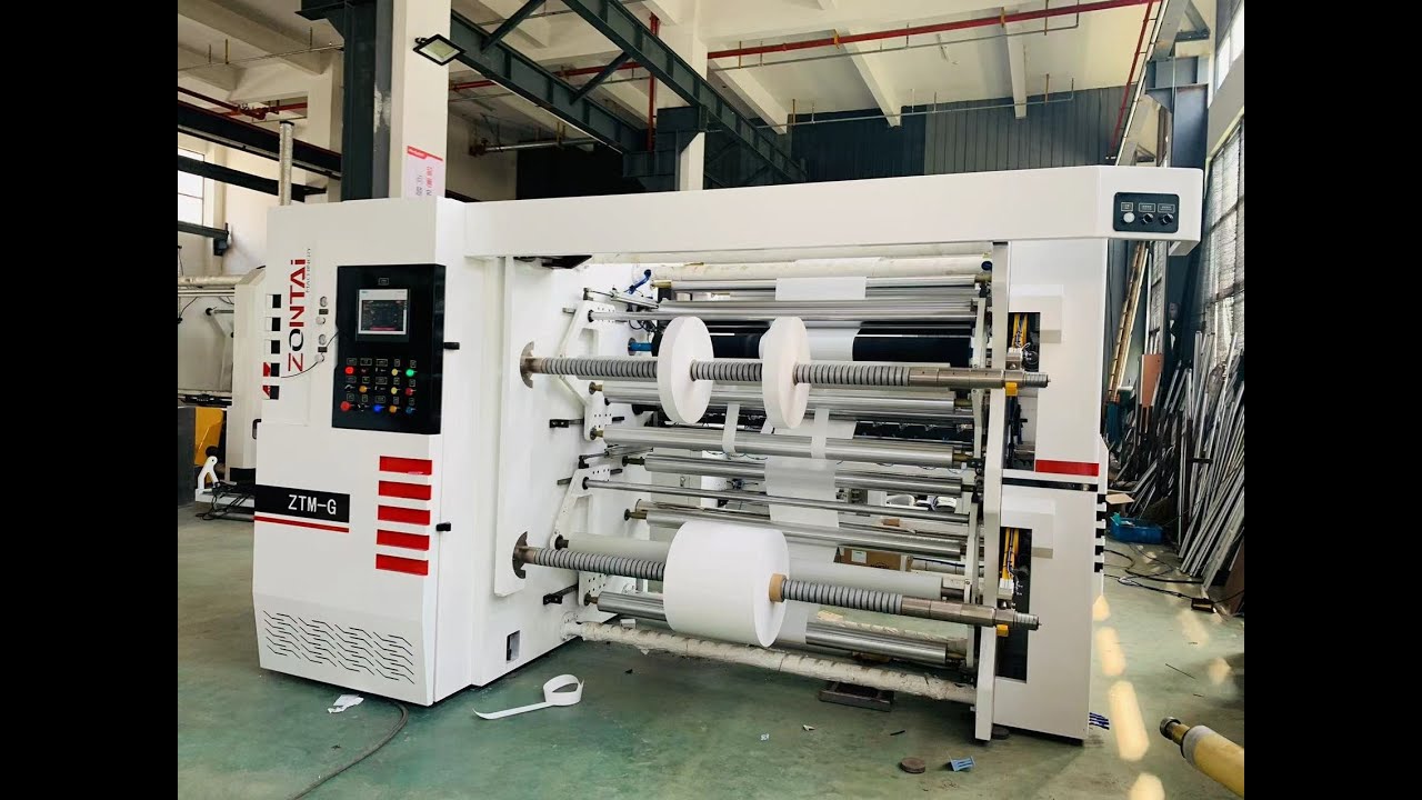 ZTM-K High speed self-adhesive paper slitting machine - YouTube