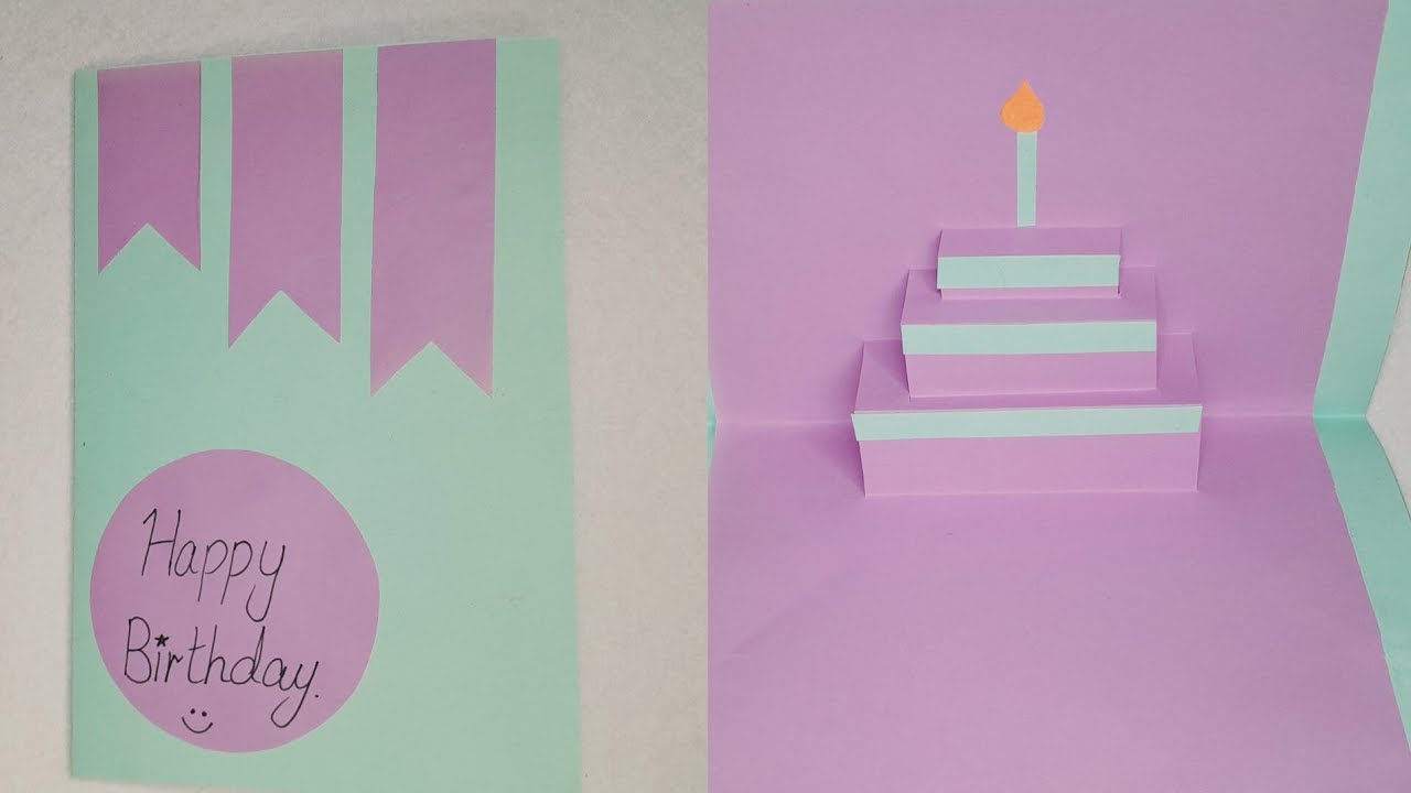 Birthday card tutorial | Easy birthday card craft tutorial 🎊 - YouTube