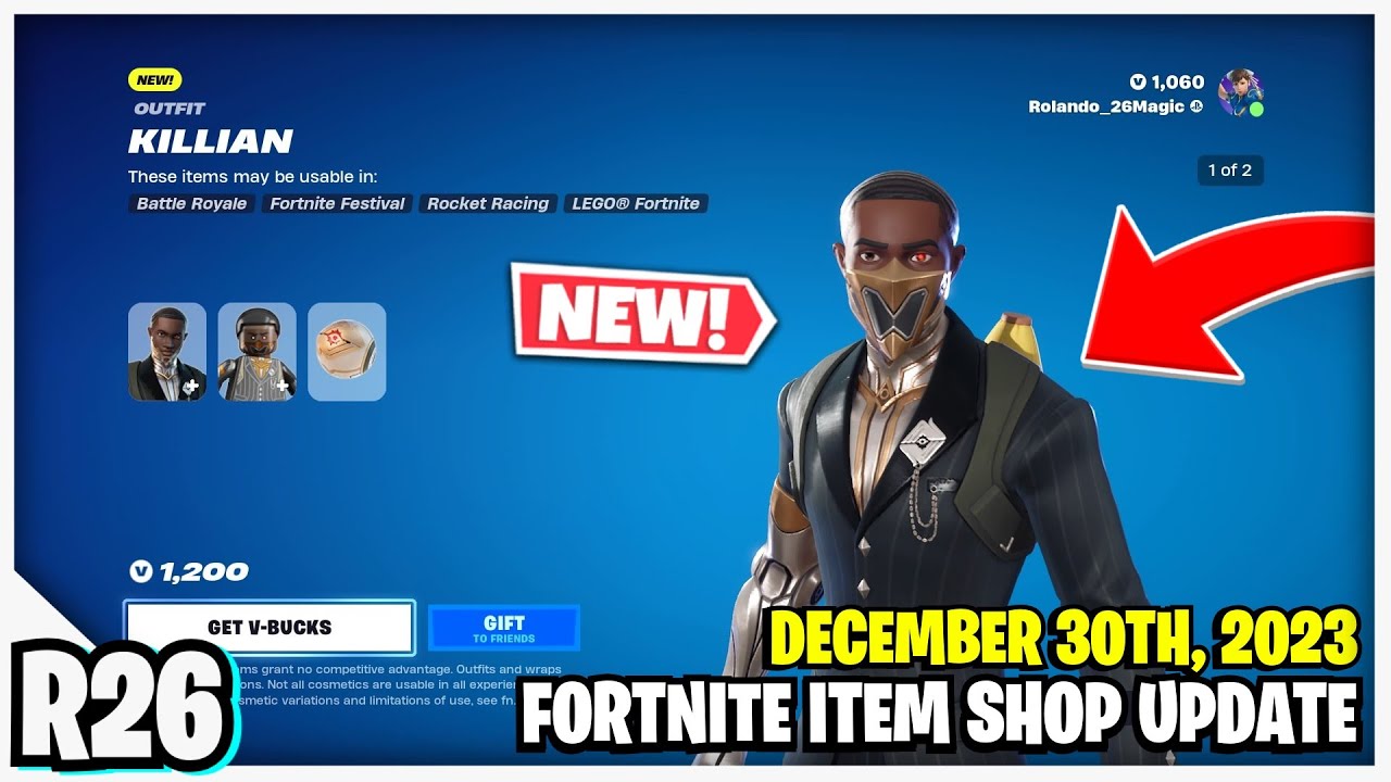 Fortnite Item Shop *NEW* KILLIAN SKIN! [December 30th, 2023](Fortnite ...