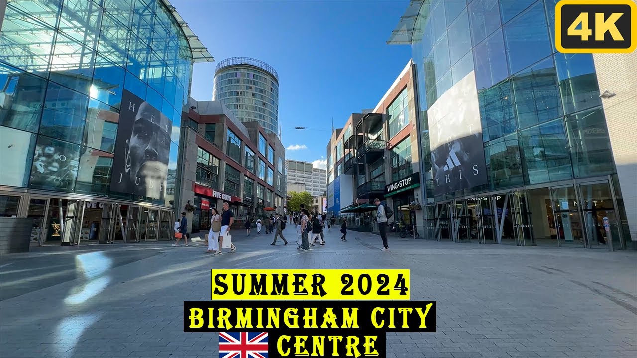 Birmingham City Centre Virtual Tour in 4k | Bull Ring, Grand Central ...