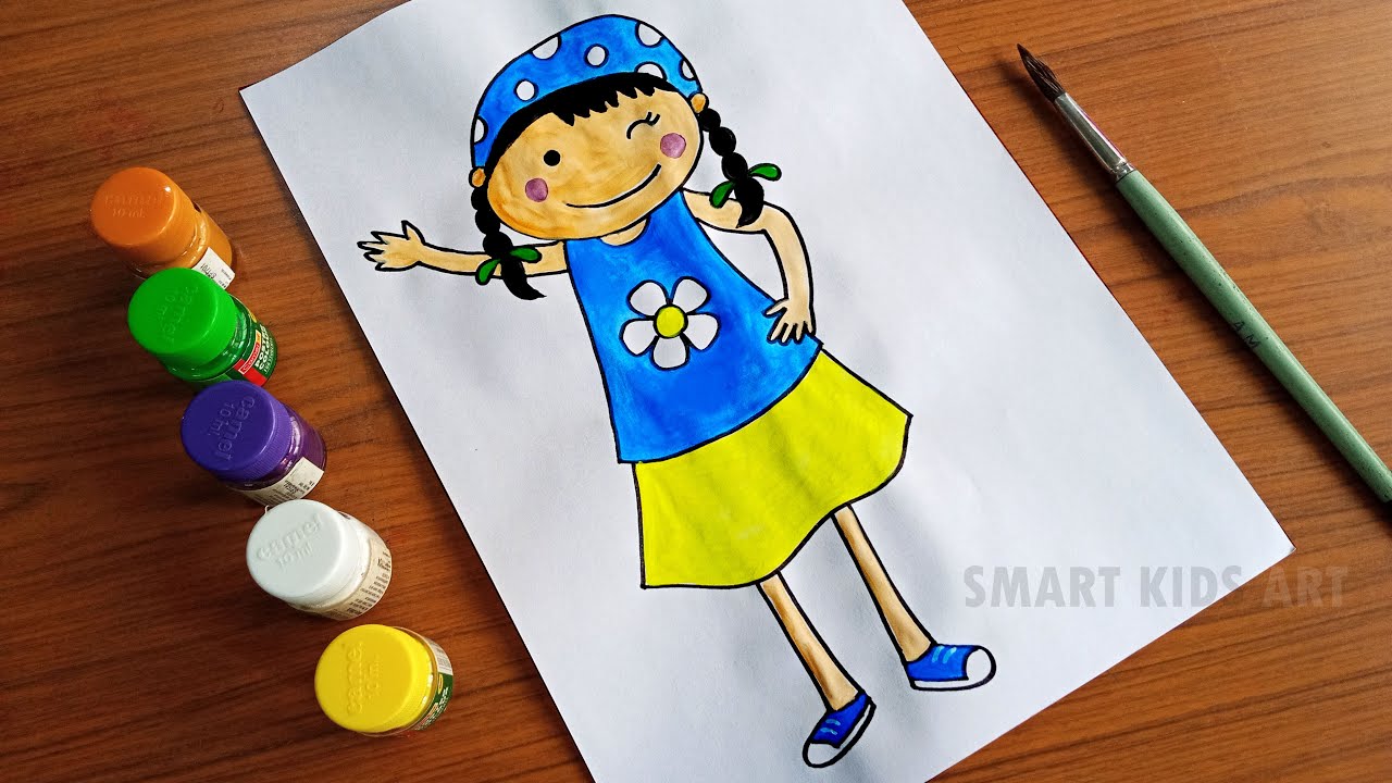 How To Draw A Girl | How To Draw Little Girl | Girl Drawing For Kids ...