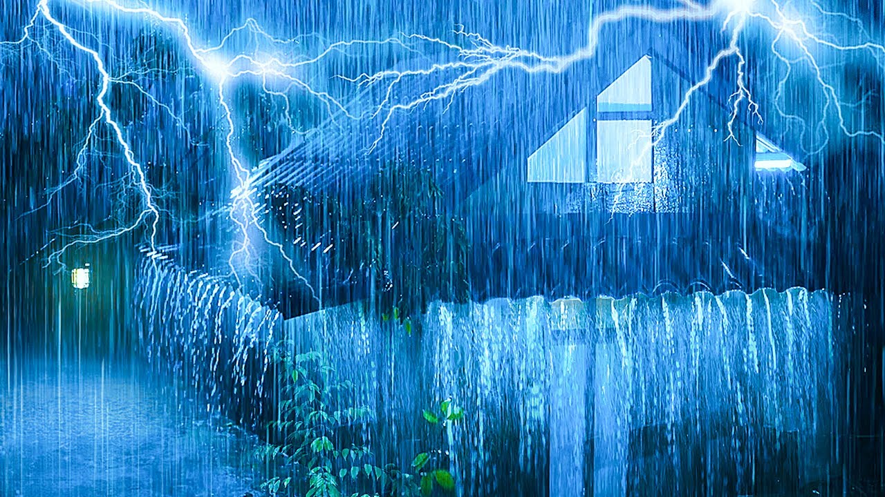 Relax and Beat Insomnia with Pounding Rain & Rumbling Thunder on a Tin ...