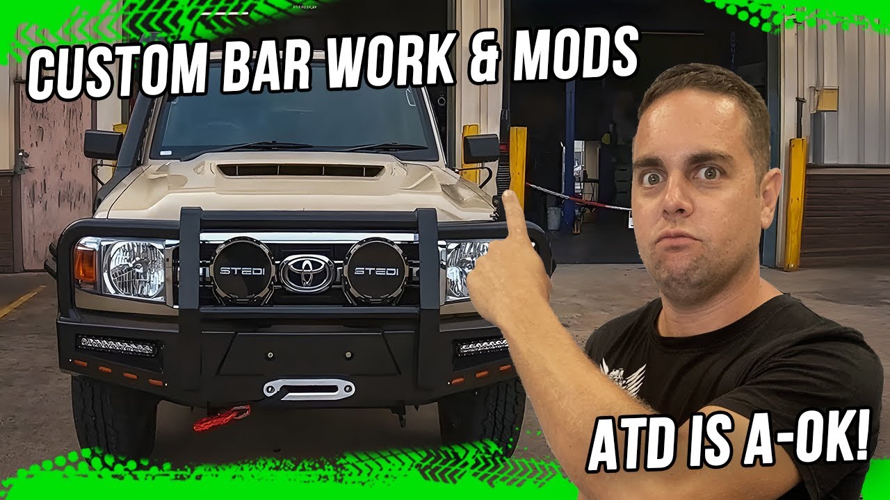 ATD Bullbar & Side Rails on a 2020 79 Series LandCruiser: Custom Bar ...