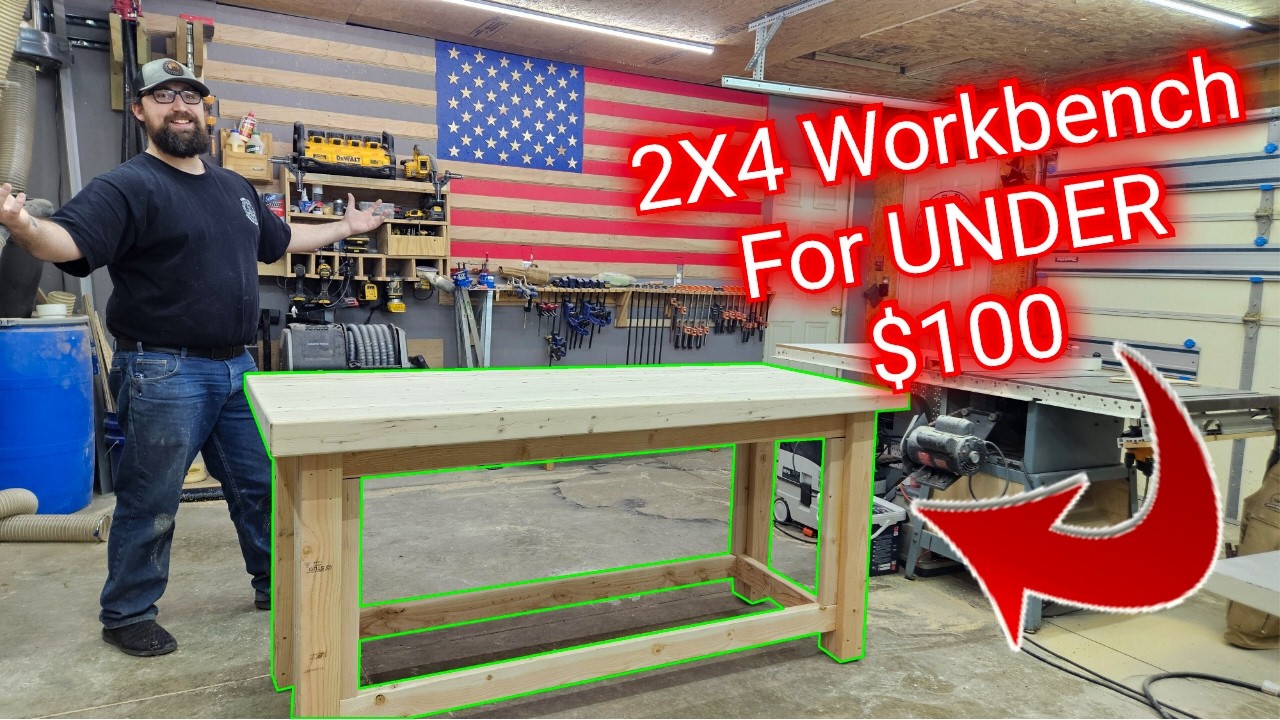 How to build a 2x4 workbench for under $100 - YouTube