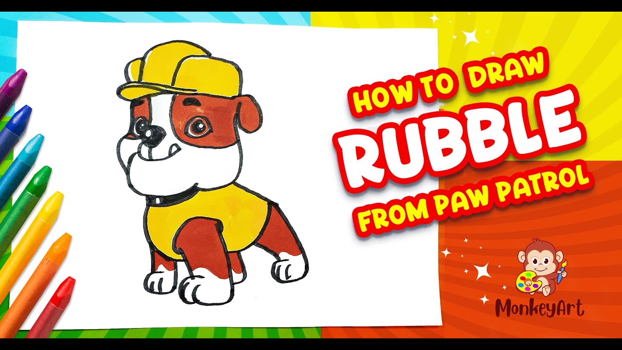How To Draw Rubble Dog-Easy Draw - YouTube