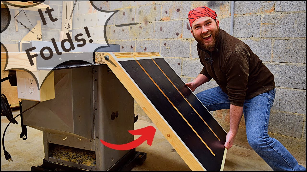 Building A Folding Outfeed Table - YouTube