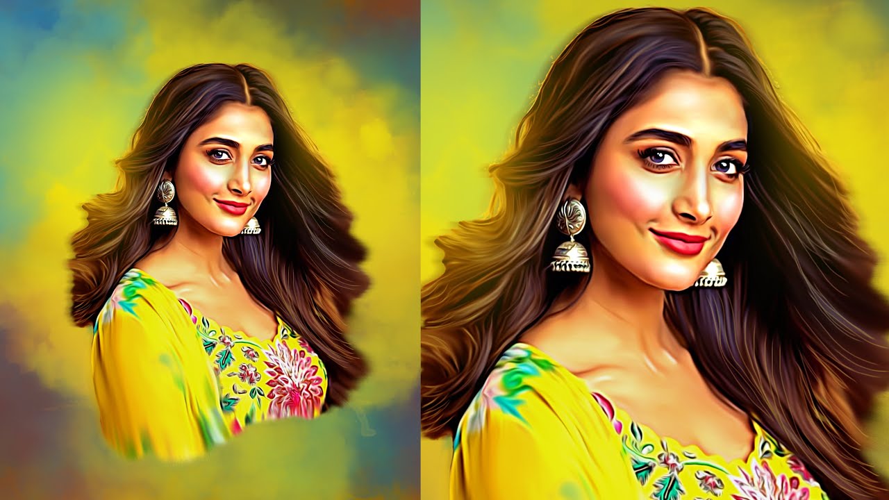 Amazing Oil Painting Art | Digital Art! "POOJA HEGDE" - YouTube