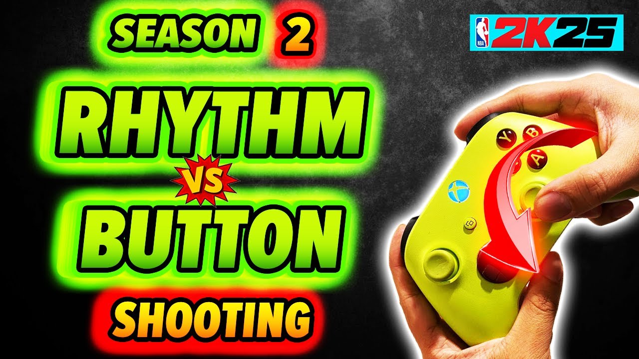 Rhythm vs Button Shooting Season 2: Make % on whites on NBA 2K25 - YouTube