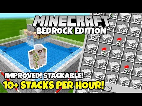 ONE CHUNK IRON FARM | STACKABLE | 1.16, 1.15 | Minecraft Bedrock Iron ...