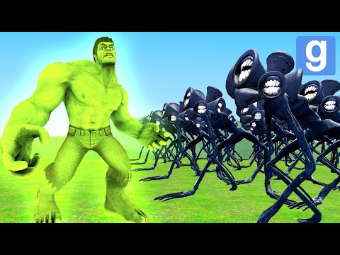 100 SIREN HEADS vs NUCLEAR HULK! (Garry's Mod Sandbox) | JustJoeKing
