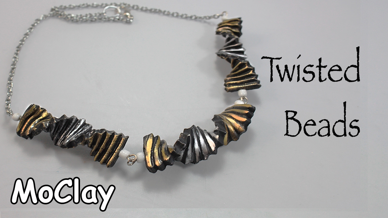 Twisted beads - DIY necklace - Polymer clay tutorial - YouTube