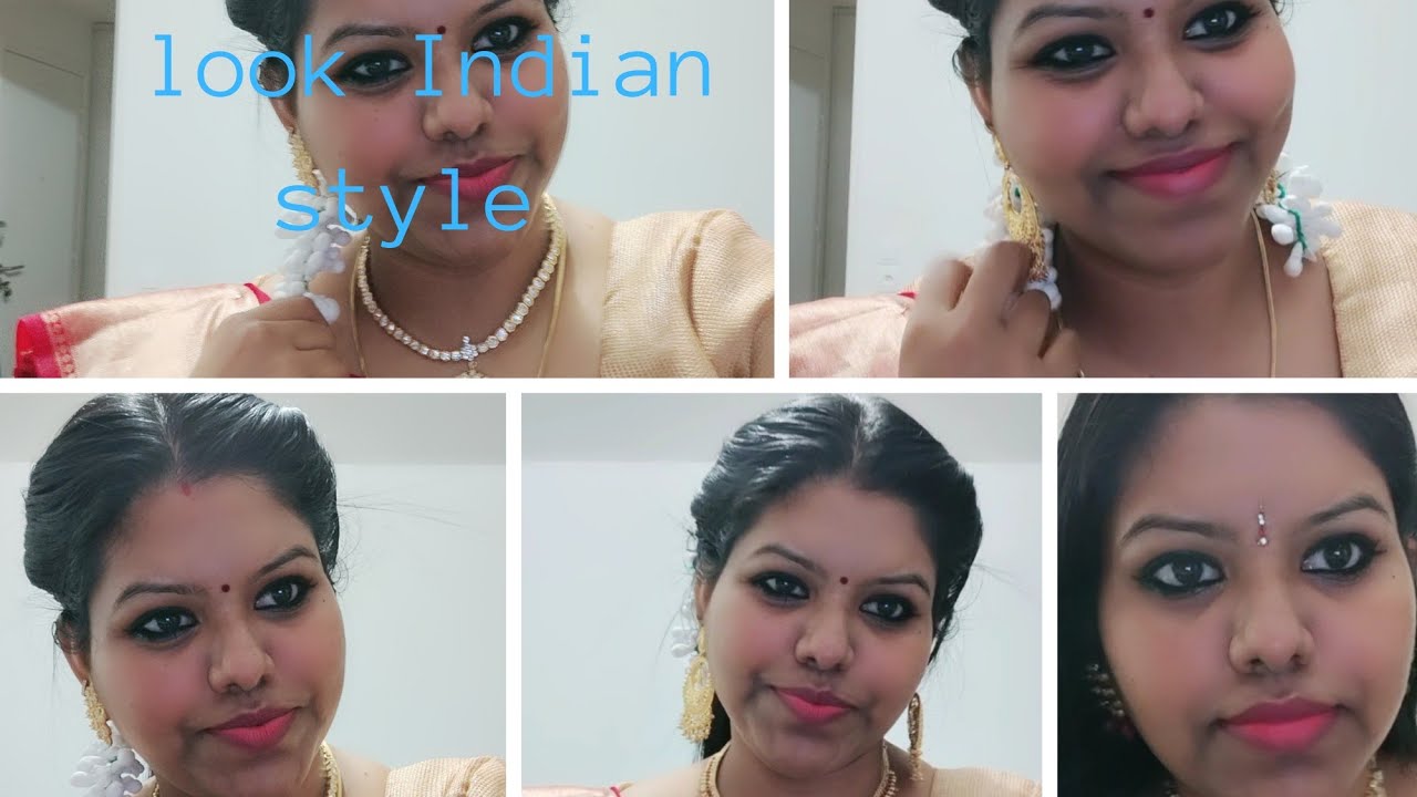 Simple saree makeup look for beginners tamil #my own style make up look ...