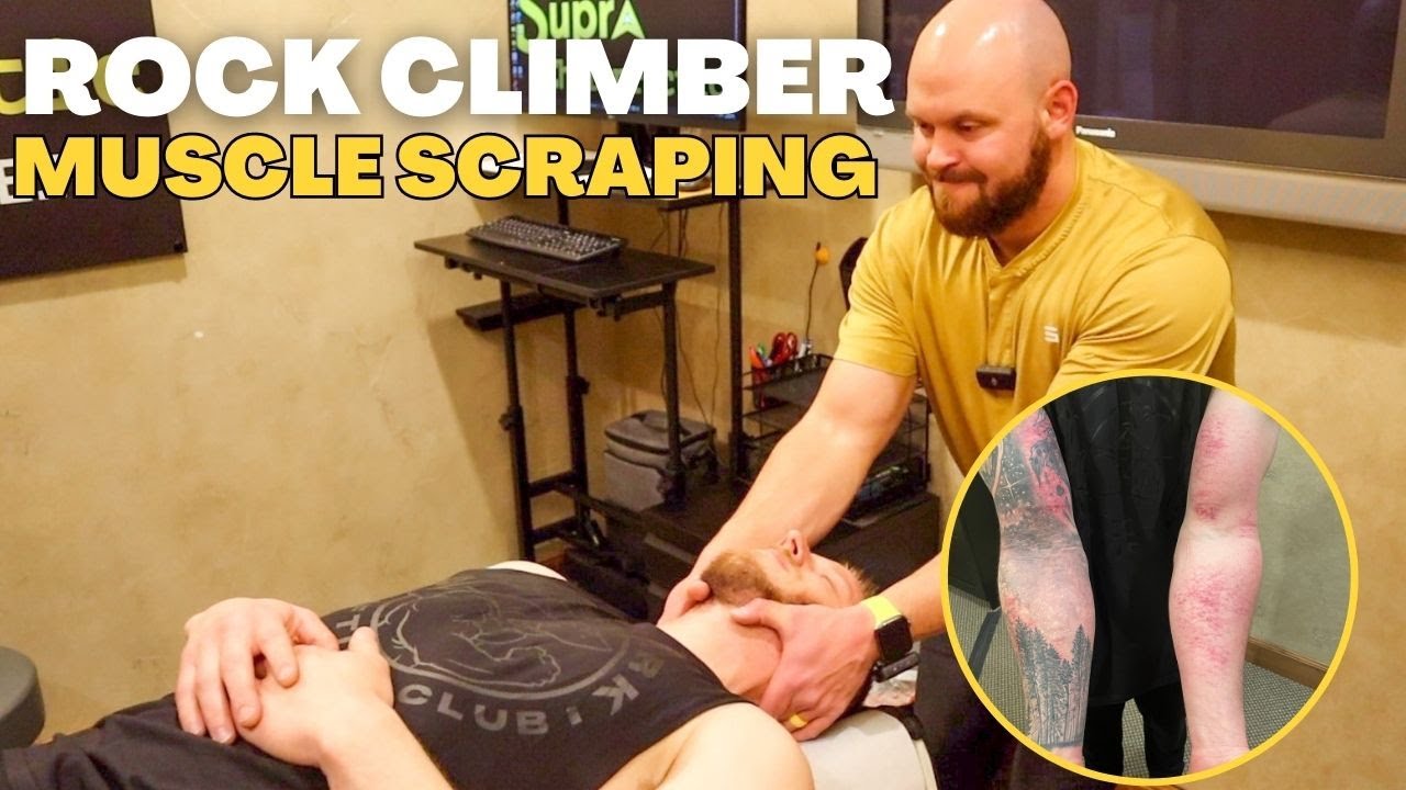 *PAINFUL CRACKING* Rock Climber *Muscle Scraping* 🔥 *Asmr Chiropractor ...