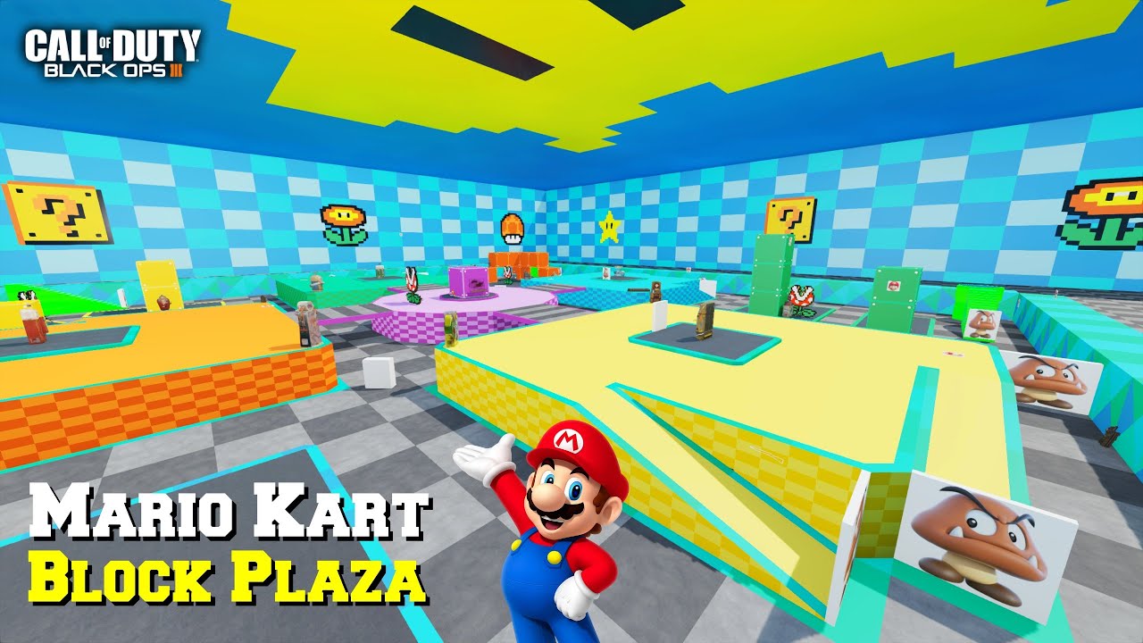Bo3 New Custom Zombies Mario Kart Block Plaza! - YouTube