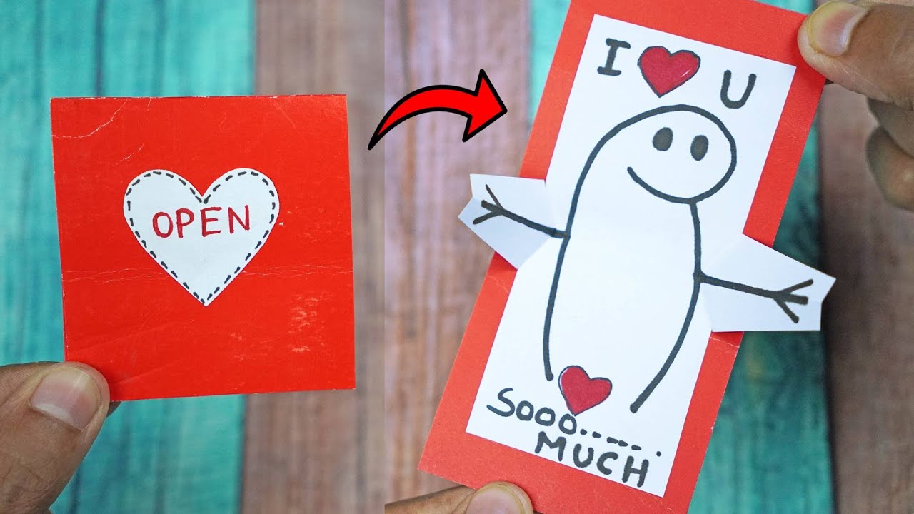 Surprise Your Lover with This Paper Fold Card || DIY Valentine's Day ...