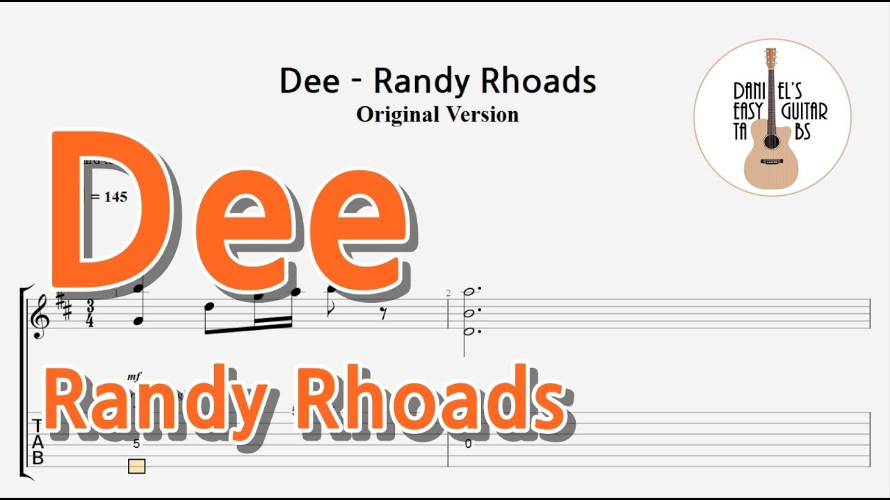 (Guitar Tab) Dee - Randy Rhoads / Finger Style 기타타브악보 핑거스타일 기타악보 - YouTube