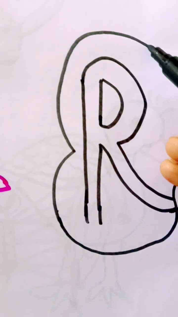 Name Art R draw #mini art#mini drawing step by step for kids easy to ...