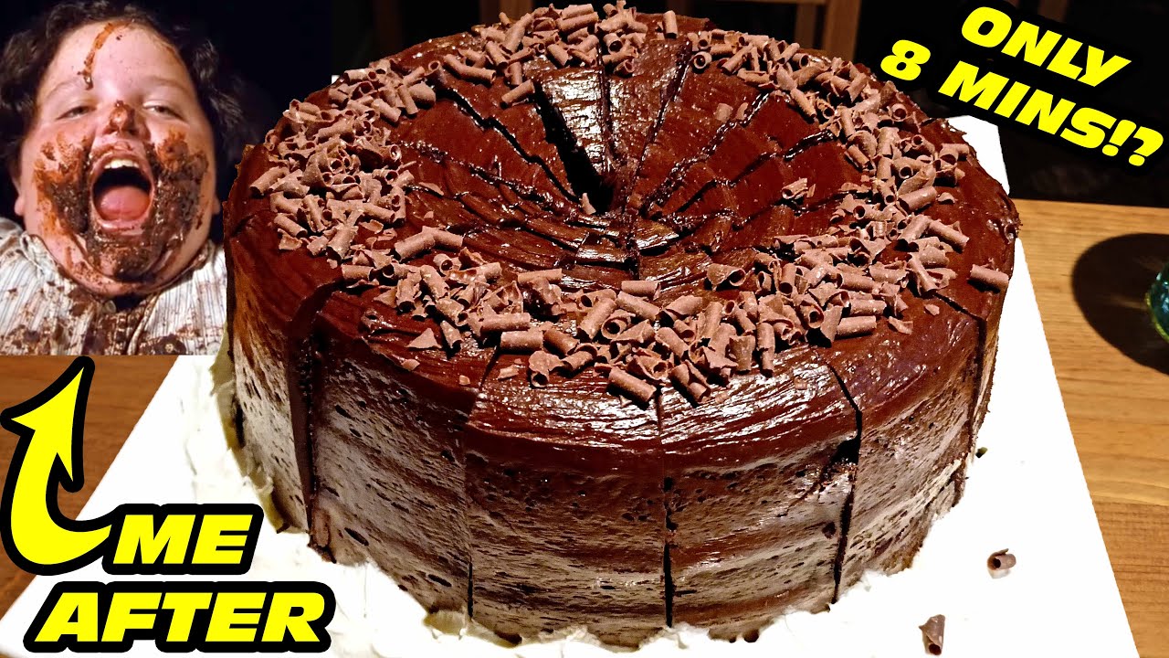 THE "BRUCE BOGTROTTER" CHOCOLATE CAKE CHALLENGE | Warning: MESSY Eating ...