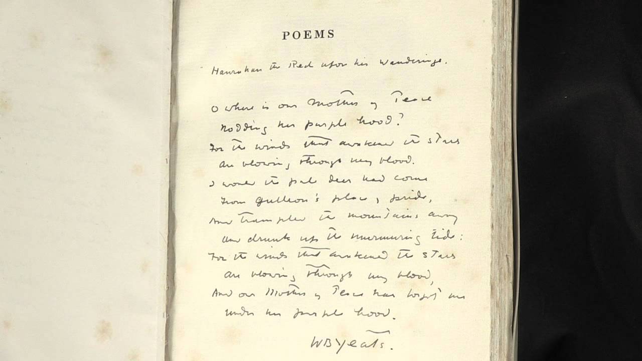 W.B. Yeats - a remarkable collection of manuscripts from 1895 - YouTube