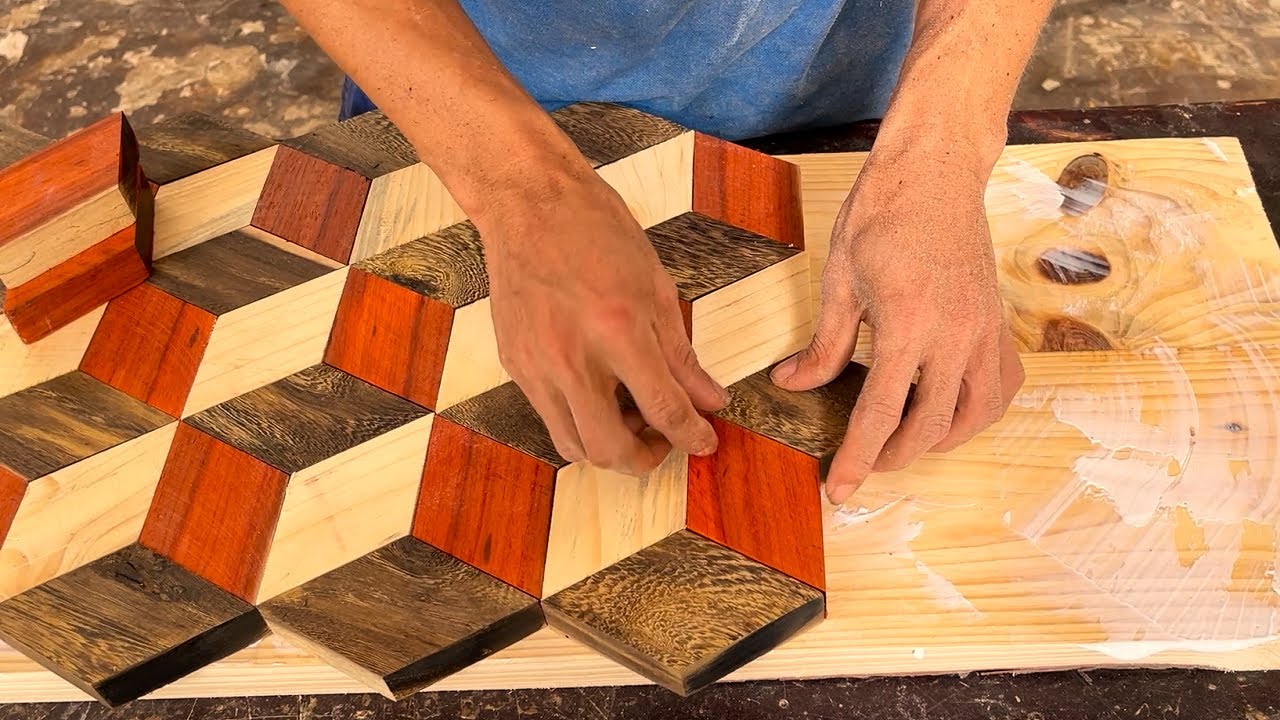 Create A Beautiful 3D Effect Dining Table From Ugly Logs // Wood ...