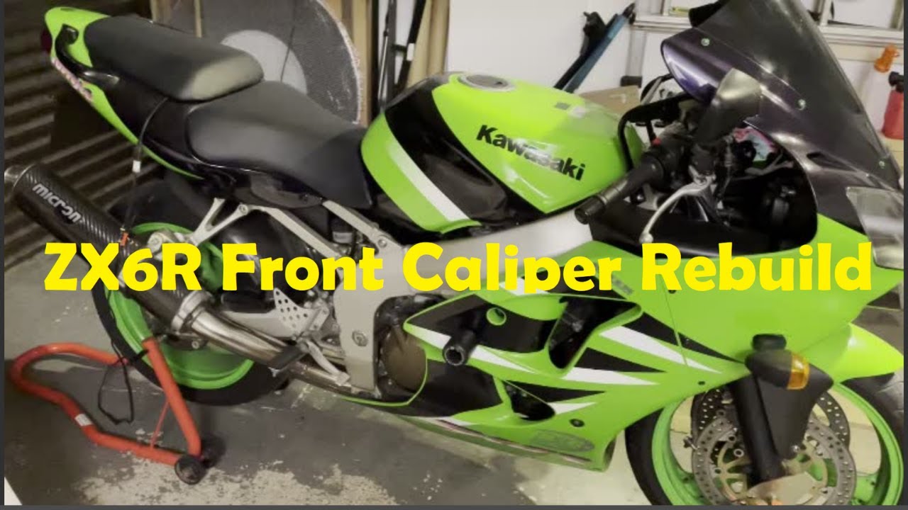 Kawasaki ZX6R J2 Tokico front brake caliper rebuild DIY - YouTube