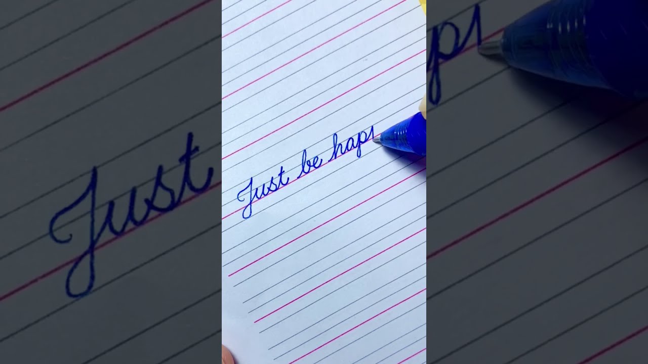 Just be happy in Cursive Writing - YouTube