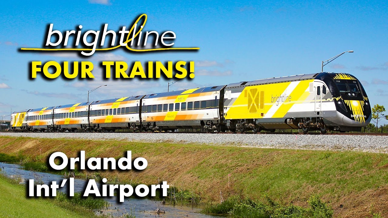 (4K) Four Brightline Trains at Orlando Int'l Airport! - YouTube