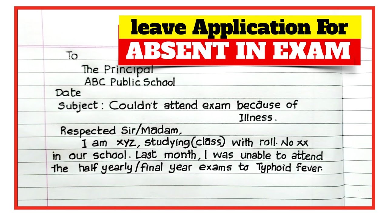 How to Write an Application for Not Attending an Exam - YouTube