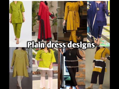 Plain dress designs/ beautiful dress design/plain stylish casual dress ...
