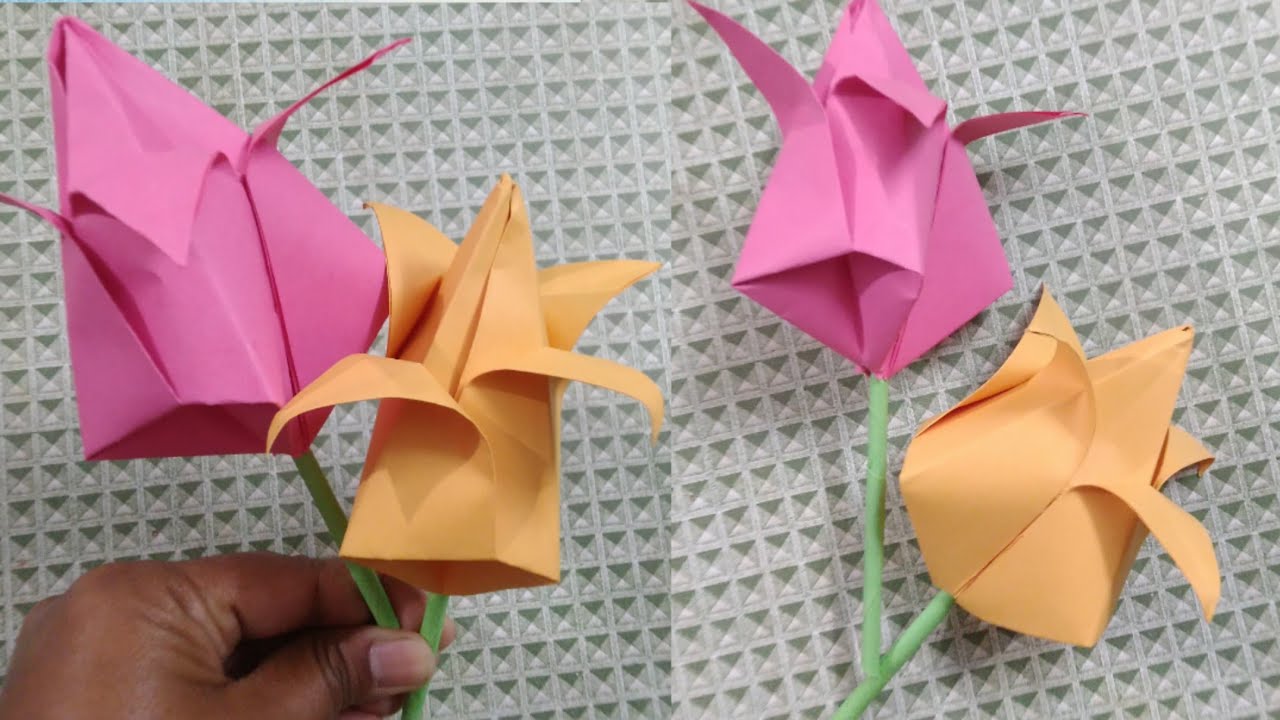 How to make paper lotus flower || origami paper lotus flower || paper ...