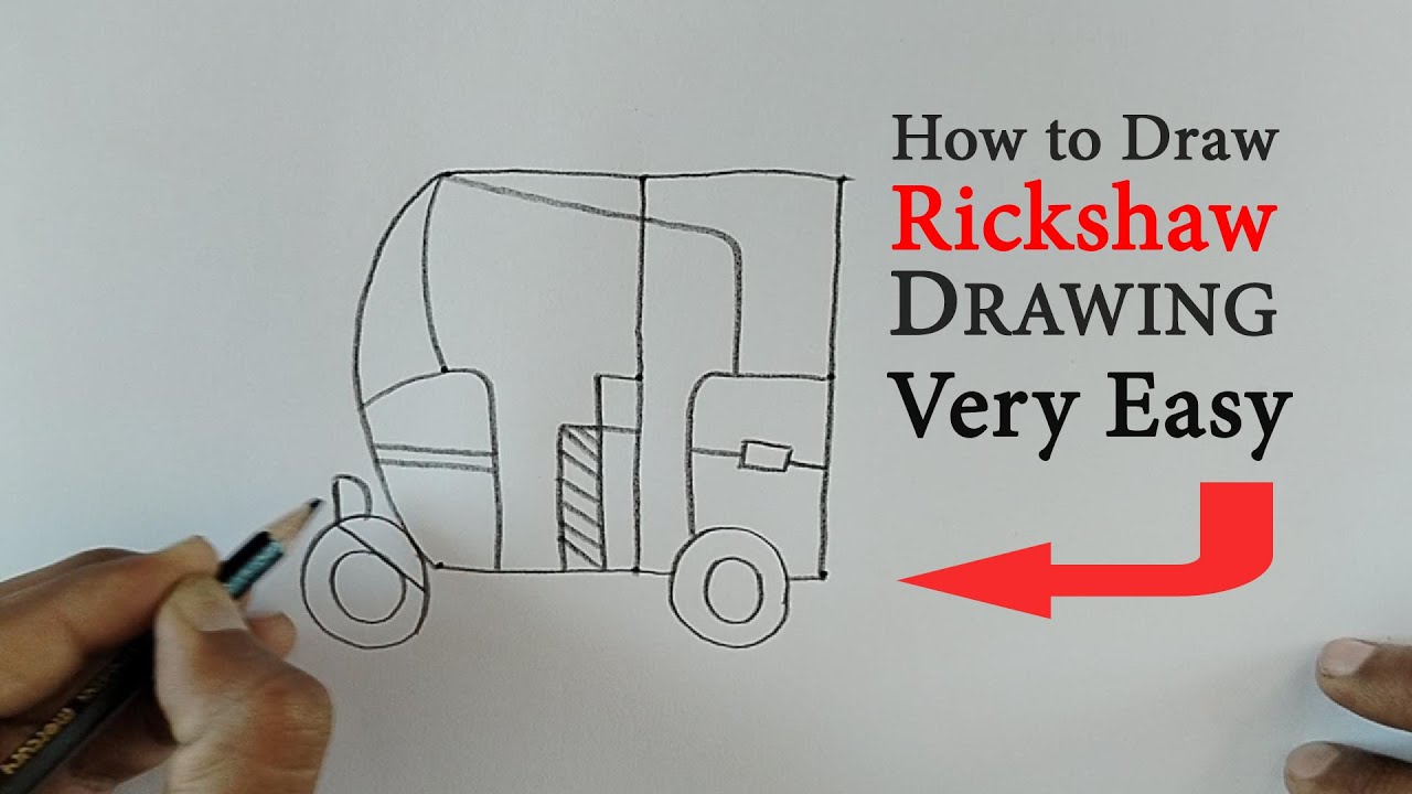 How to draw rickshaw easy | Rickshaw drawing step by step | auto ...