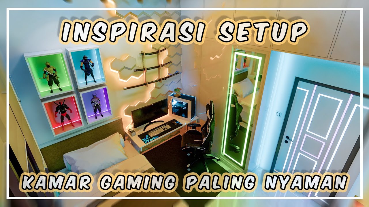 INSPIRASI DESAIN SETUP KAMAR TIDUR GAMING MINIMALIS SEDERHANA - YouTube