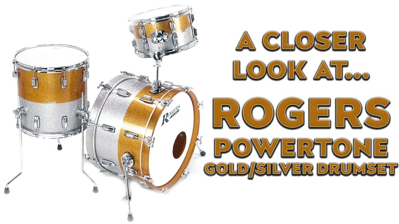 Shop Talk: Rogers PowerTone Gold/Silver Two-Tone Sparkle Drumset - YouTube
