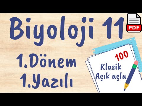 Biyoloji 11. Sınıf 1. Dönem 1. Yazılı Soruları2 klasik açık uçlu Yazılıya hazırlık +PDF 2023 2024