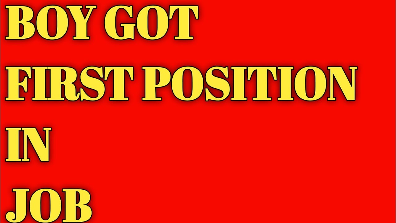 Boy Got First Position In The Job-Raheel Tech - YouTube