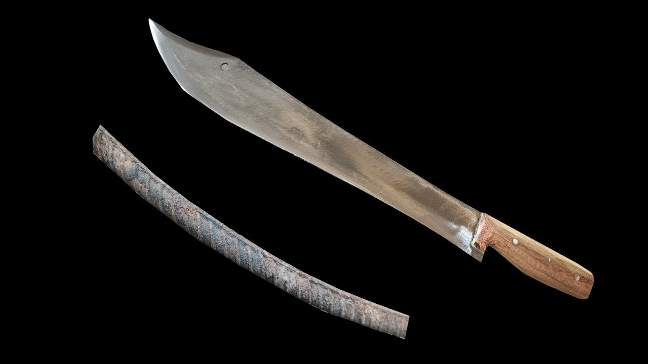 Hand Forged - A Mini Jungle Sword From Rusted Rebar - YouTube