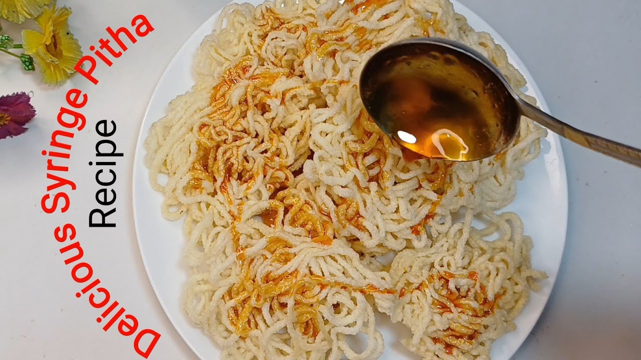 Crispy Fried Syringe Pitha recipe with one cup of rice powder. # ...