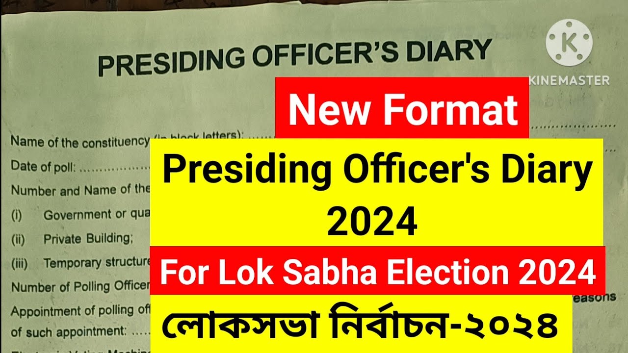 Presiding Officers Diary Lok Sabha Election 2024 - YouTube