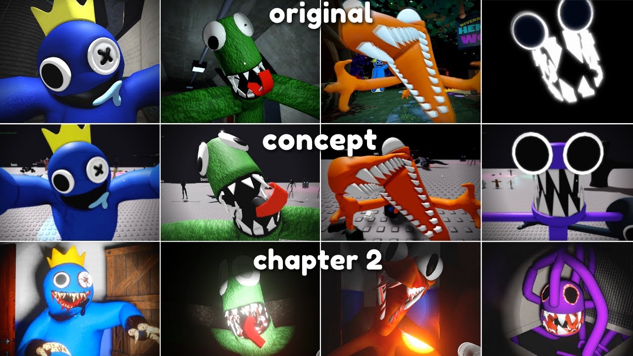 Original vs Custom vs NEW Chapter 2 Concepts JUMPSCARES in Rainbow ...
