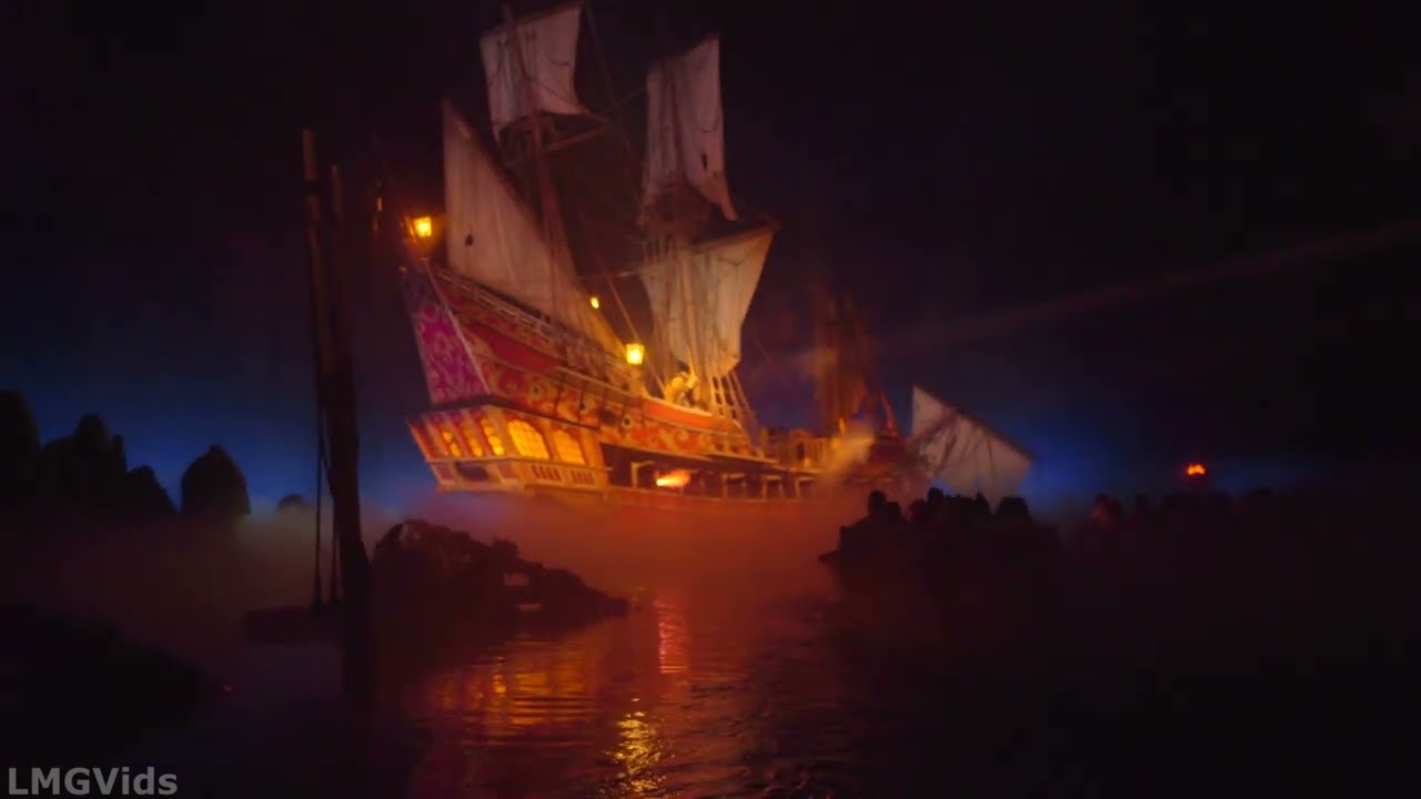 [4K] Pirates of the Caribbean Ride (Extreme Low Light) POV Disneyland ...