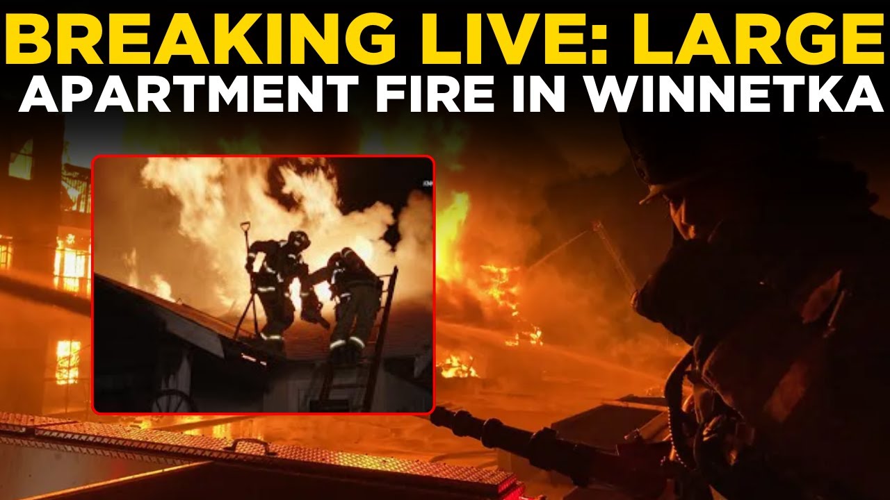 Breaking Live: Aerial Footage Of Large Apartment Fire In Winnetka ...