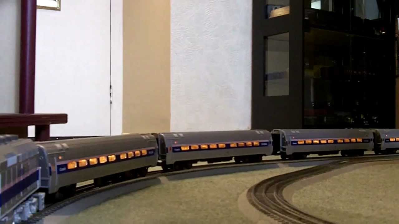Amtrak MTH F40 on board view - YouTube