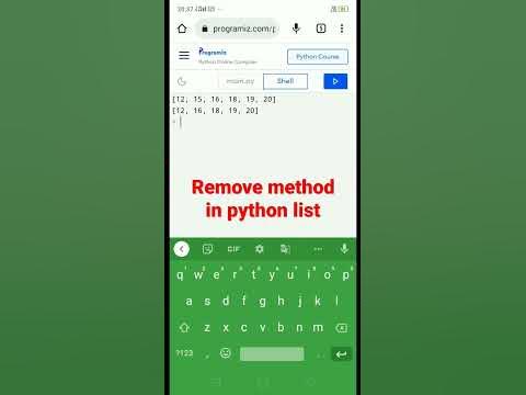 Remove method in python list - YouTube