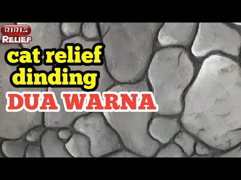 Cara mengecat relief dinding batu dua warna - YouTube